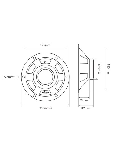 Woofer 8" 100W RMS - 4 Ohm